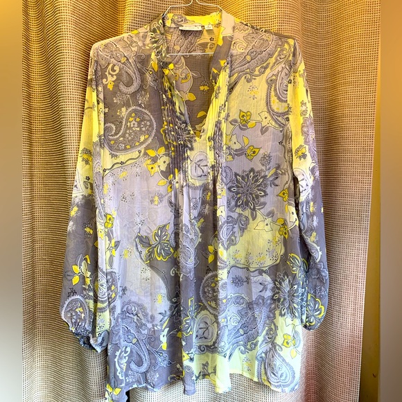 Susan Graver | Tops | Previously Owned Ladies Sheer Tunic Top Yellow ...
